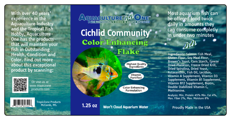 Aquaculture-One Cichlid Color Enhancing Flake - TropicZone Specialty ...